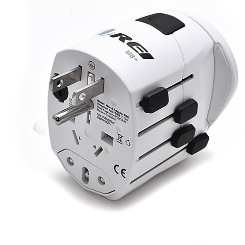 OREI M8 Plus | Worlwide Travel Plug Adapter Kit W/ Dual USB Chargers