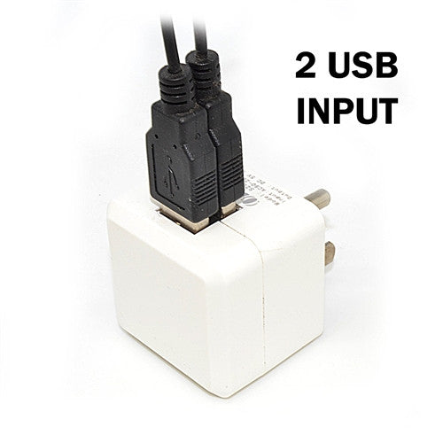 Type D Plug Adapter | OREI 2 USB Plug | India, Africa, UAE
